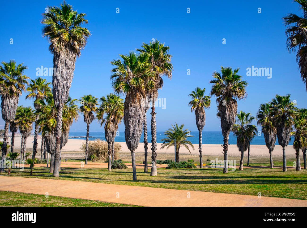 Barcelona City, Diagonal Mar District, Besos Beach Stock Photo - Alamy
