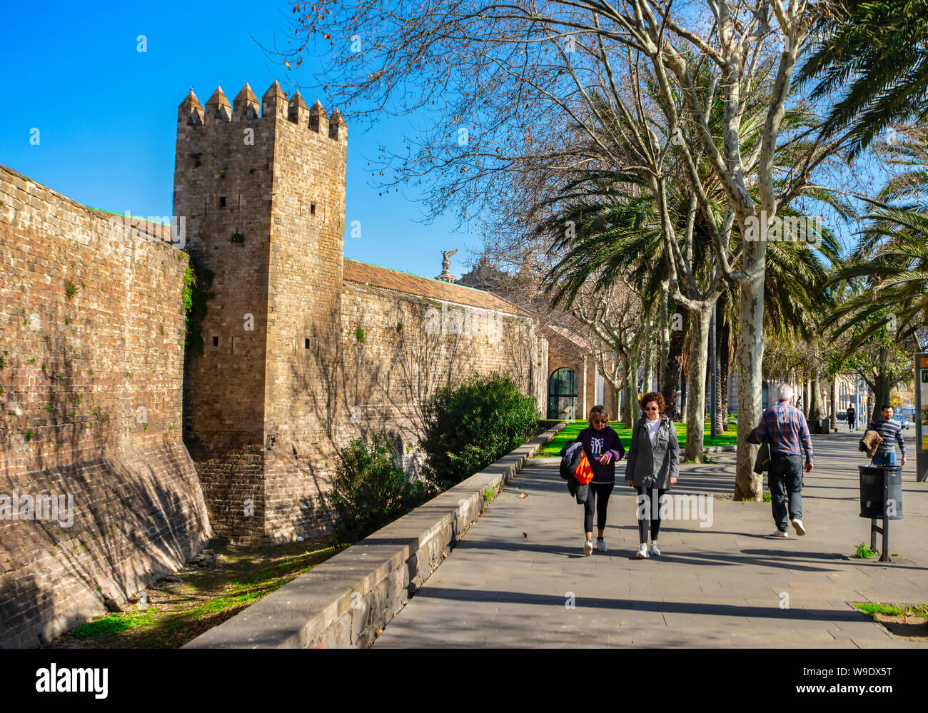 Barcelona City, Paralelo Avenue, Medieval city walls, Gate of Santa ...
