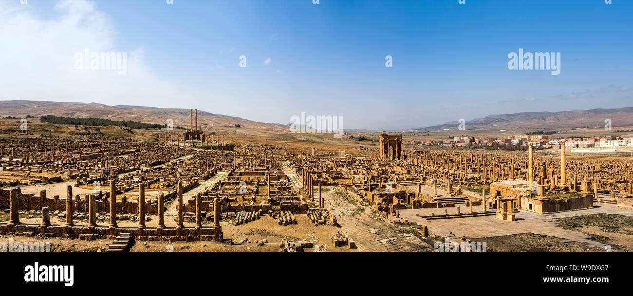 Algeria, Timgad City, Roman ruins of Timgad, UNESCO, (W.H.) Panorama ...
