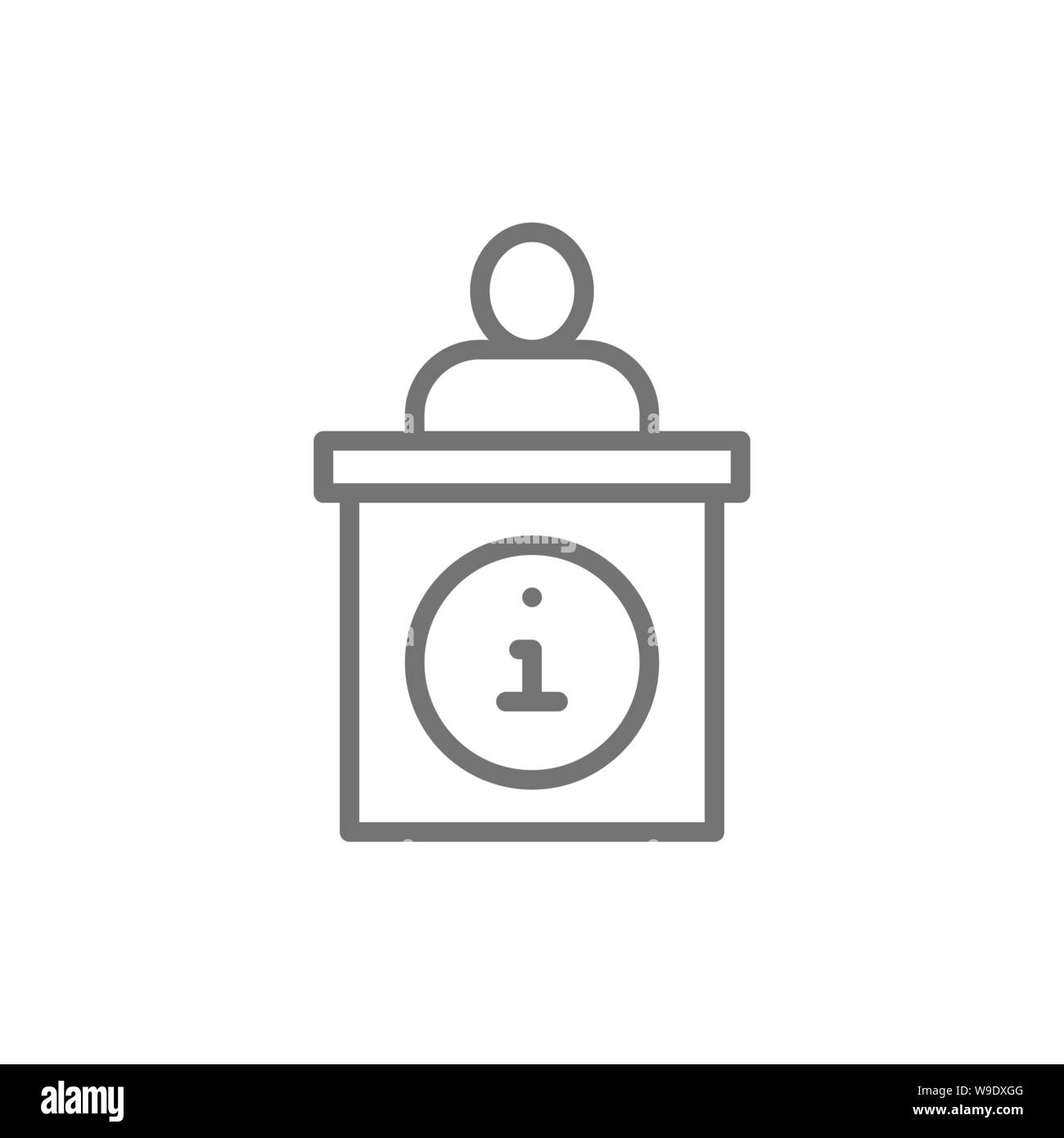 Vector information desk, help mark line icon Stock Vector Image & Art ...