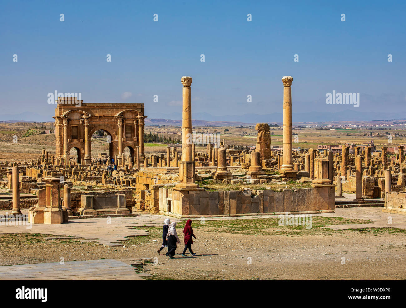 Algeria, Timgad City, Roman ruins of Timgad, UNESCO, (W.H.), Trajan´s ...