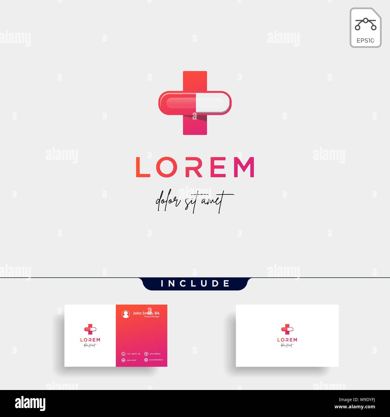 cross medical logo design vector isolated icon Stock Vector Image & Art ...