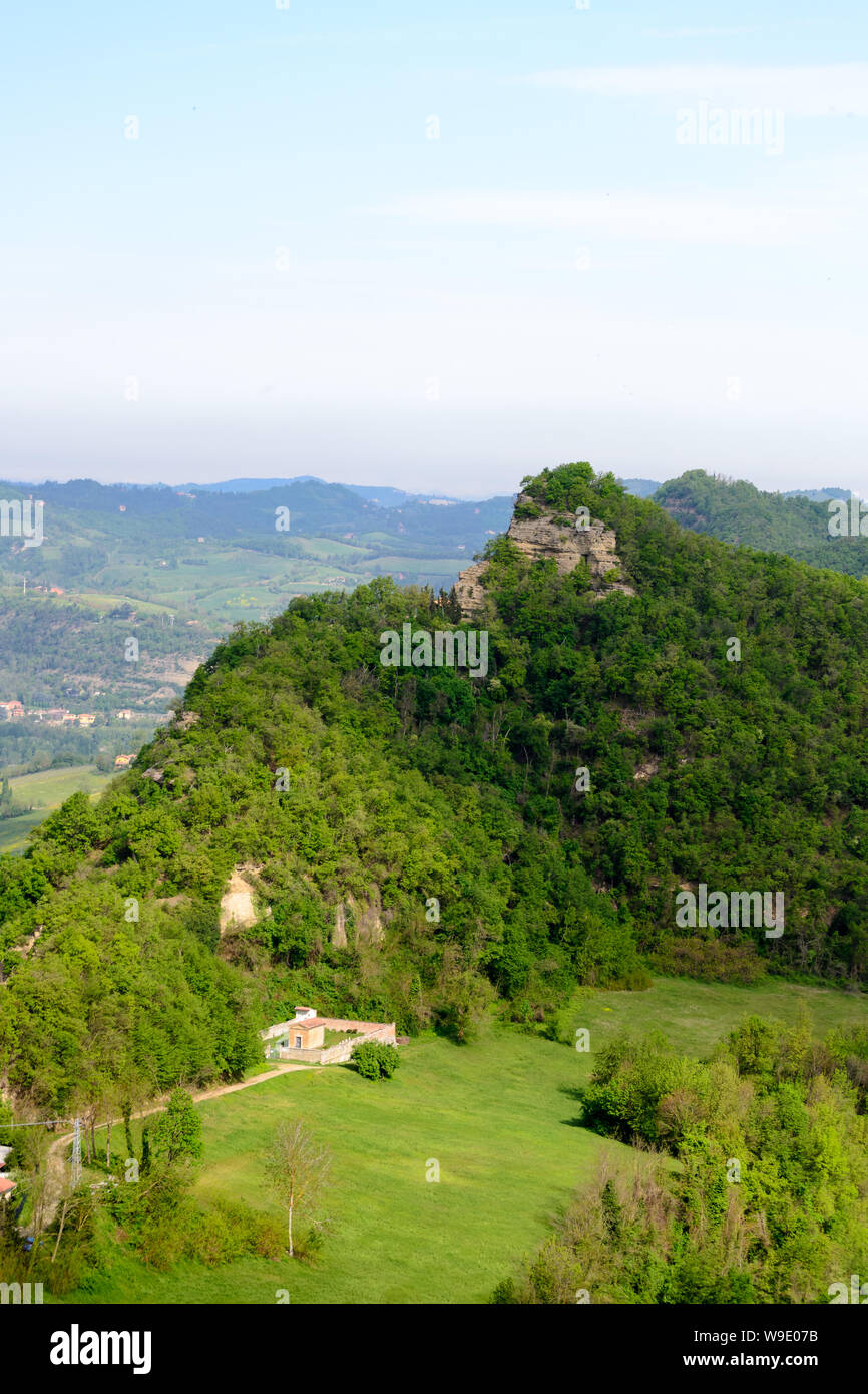 Mountain landscape seen from the trail of the Gods way in Italy, the ...