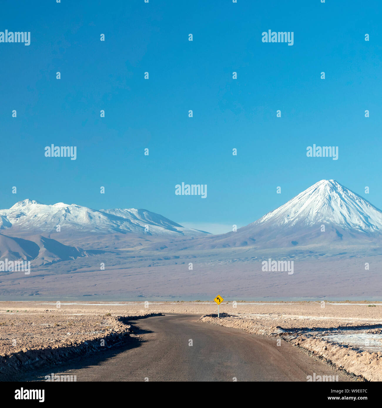Desert road in Atacama, Chile : background with copy space for text ...