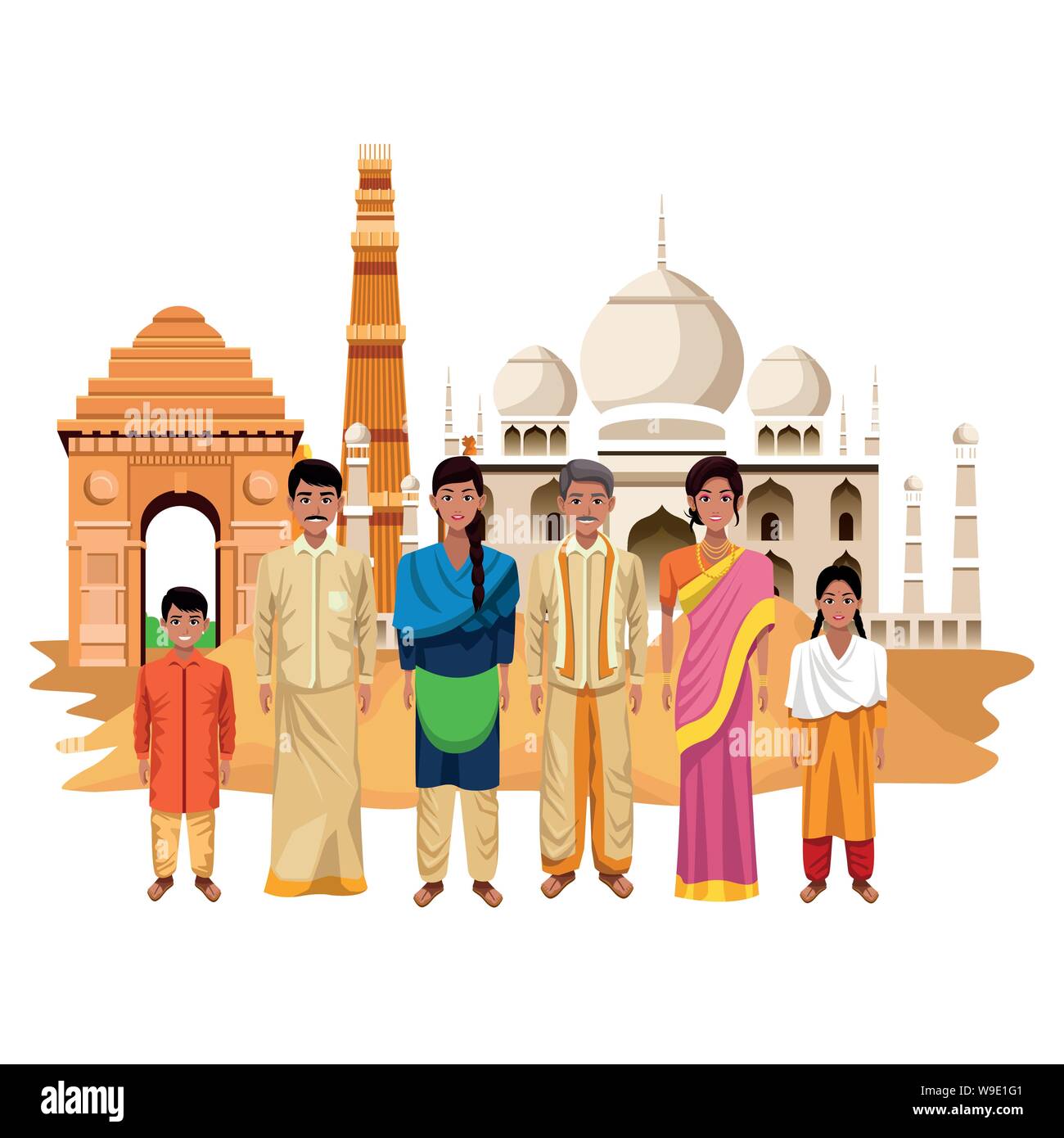 indian family india cartoon Stock Vector Image & Art - Alamy
