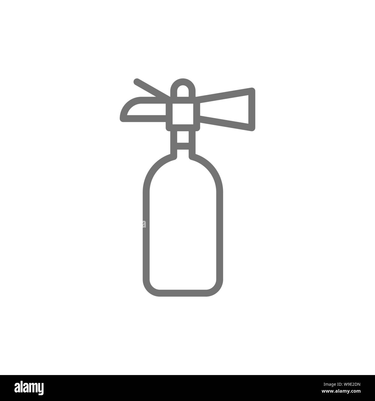 Fire extinguisher line icon. Isolated on white background Stock Vector ...