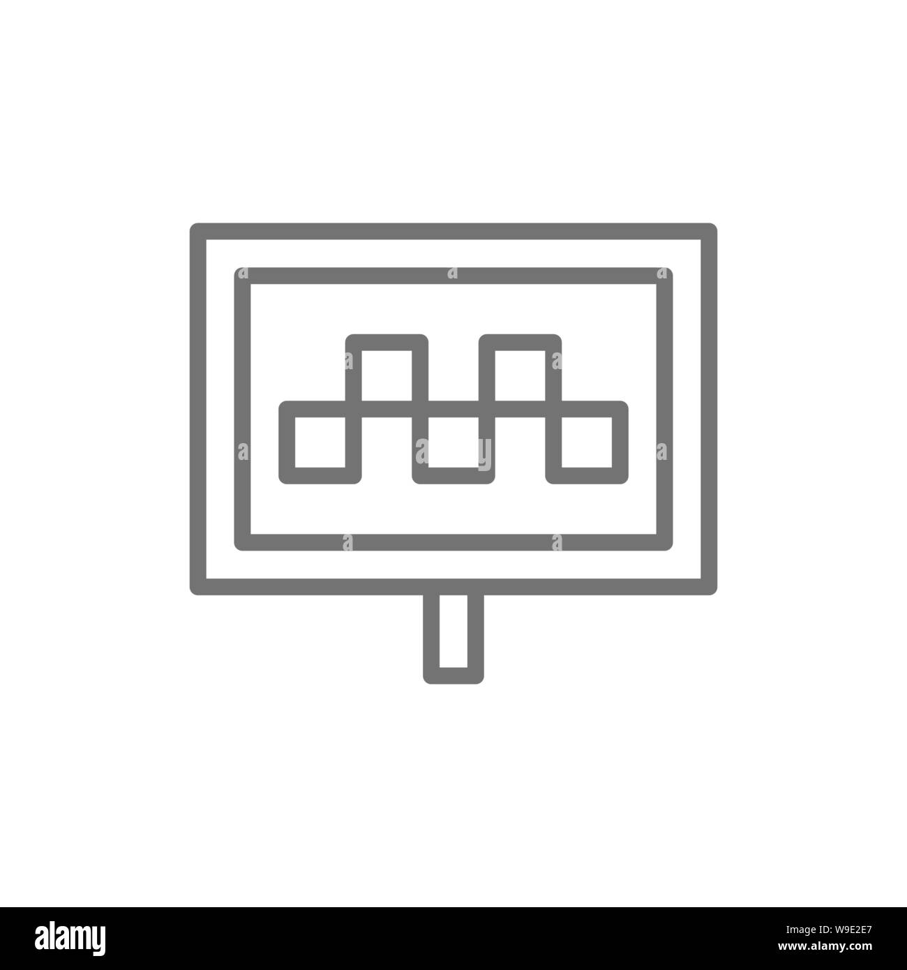 Taxi map pointer, taxi sign, auto, cab line icon Stock Vector Image ...