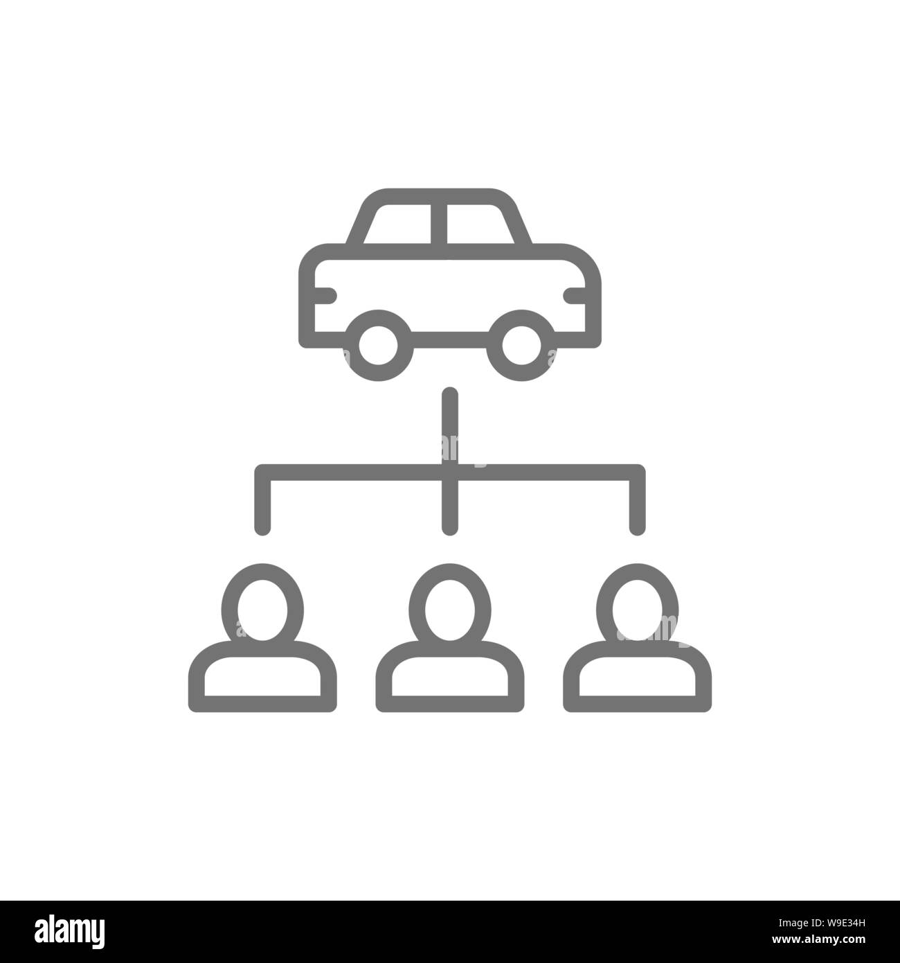 Vector car sharing service, carsharing line icon Stock Vector Image ...