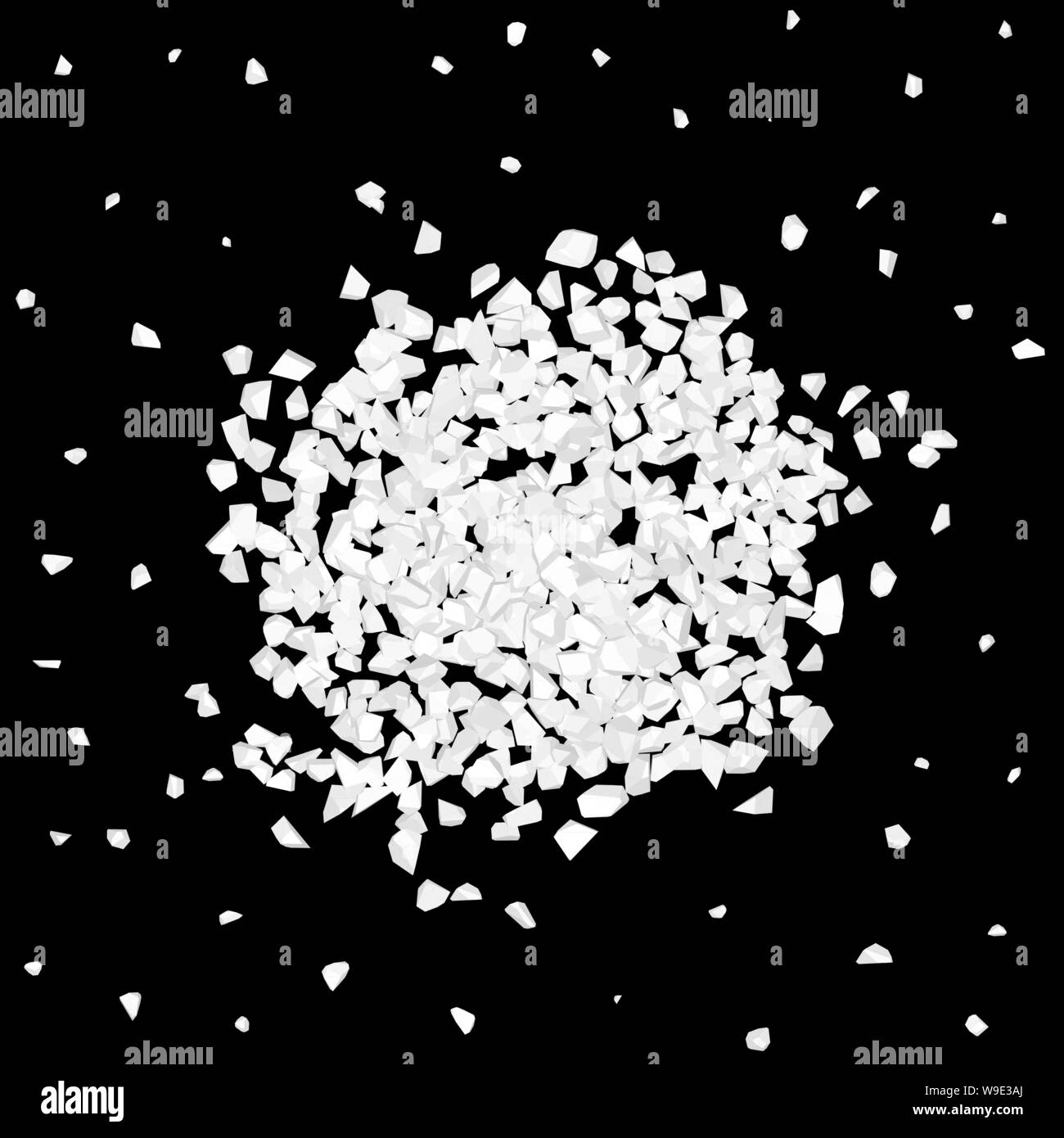 A pile of scattered small white stones on a black background. Vector ...