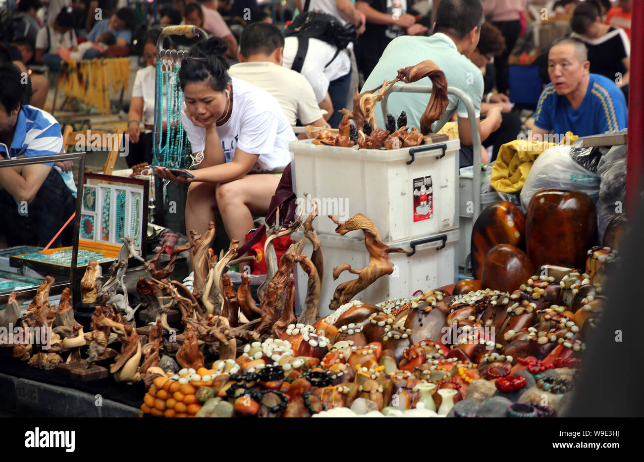 Beijing, China. 12th Aug, 2019. Panjiayuan second-hand goods market ...