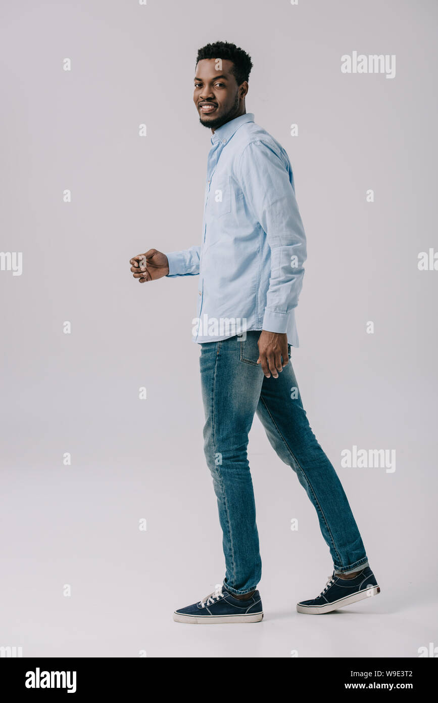 African american man walking hi-res stock photography and images - Alamy