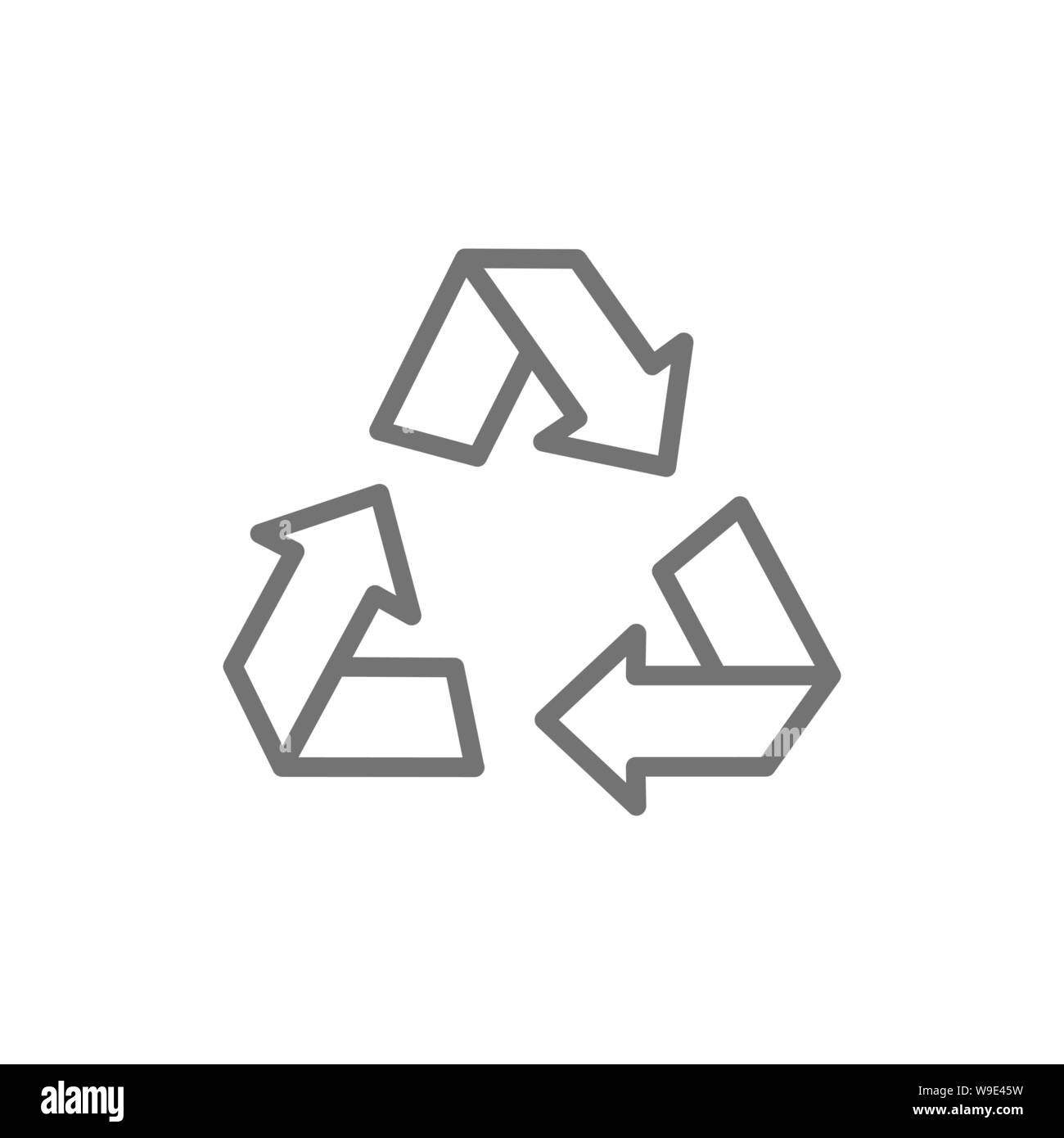 Recycling triangle icon outline Stock Vector Images - Alamy