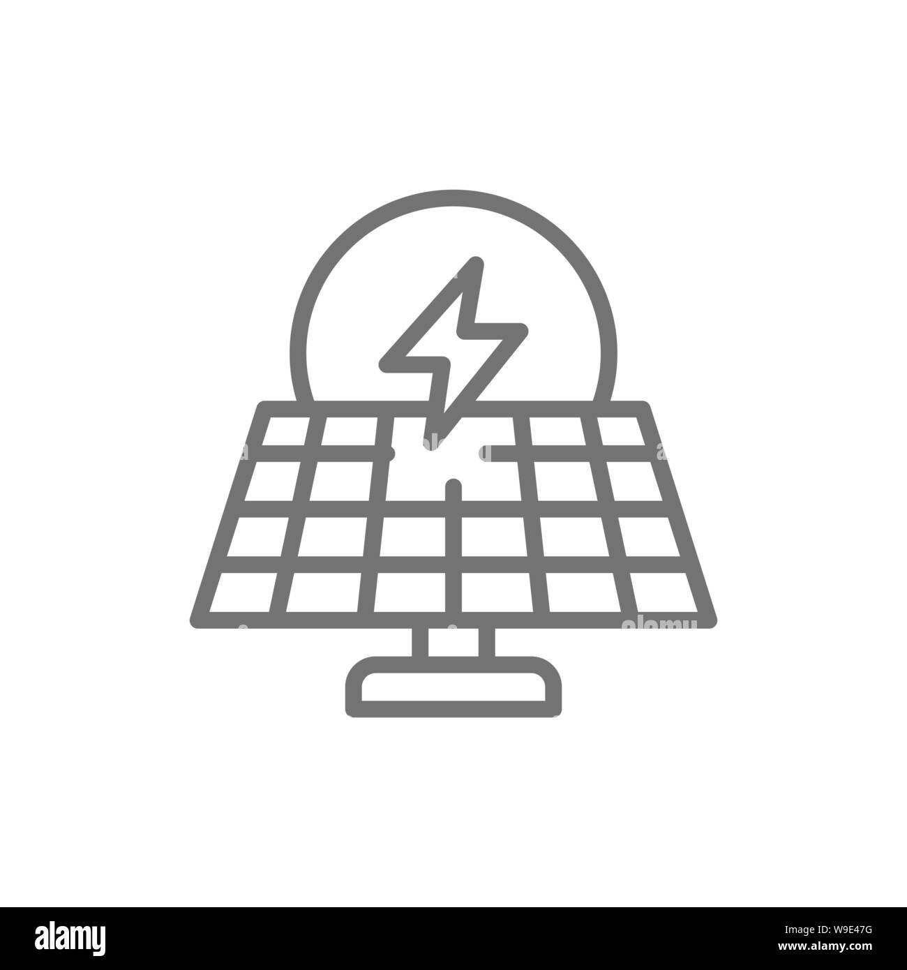 Solar panel thin line Cut Out Stock Images & Pictures - Alamy