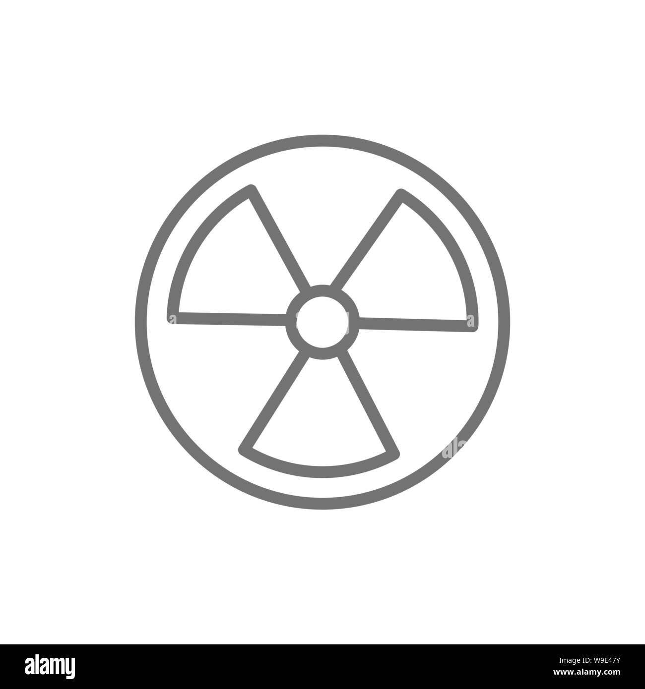 Vector radiation sign, radioactive warning line icon Stock Vector Image ...