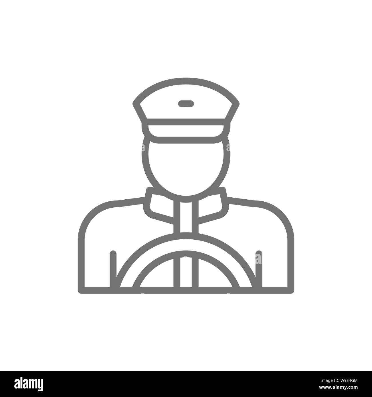 Vector taxi driver, cabbie, cabby line icon Stock Vector Image & Art ...