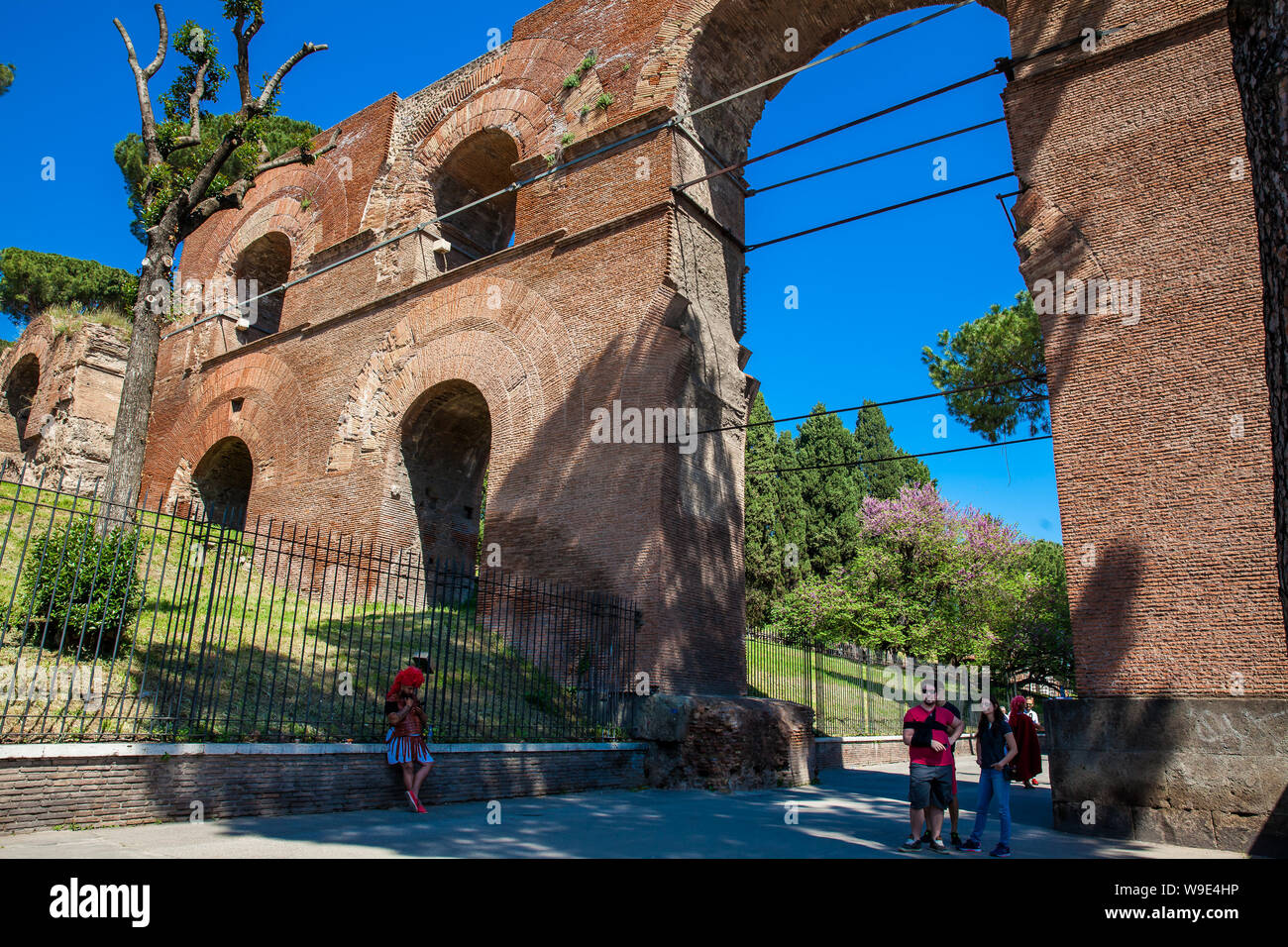 ROME, ITALY - APRIL, 2018: Remains of the Aqua Claudia an ancient Roman ...