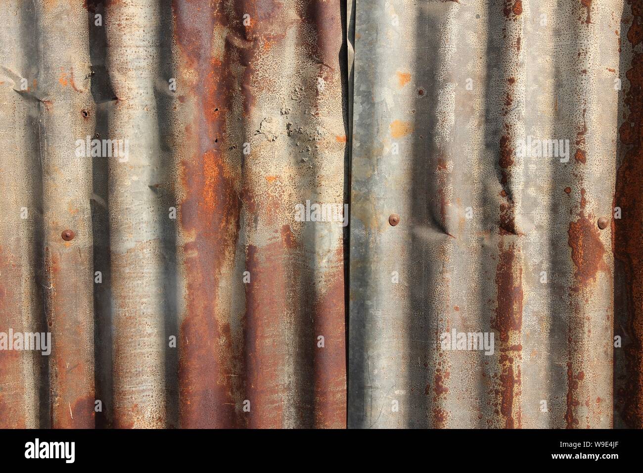 Steel background - retro style grungy corrugated metal tin texture ...