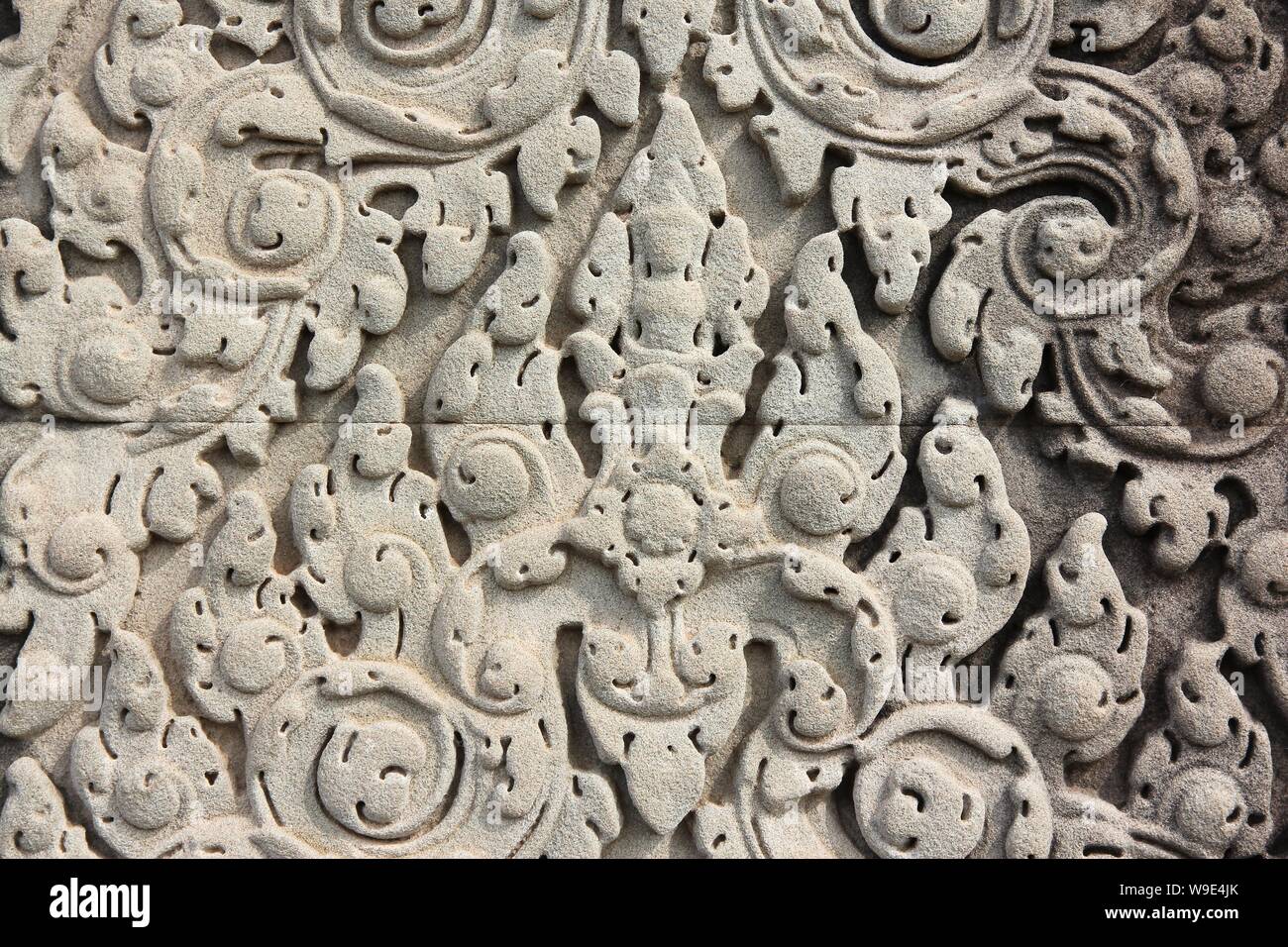 Angkor Wat stone carving artworks - Khmer temple in Cambodia. UNESCO ...