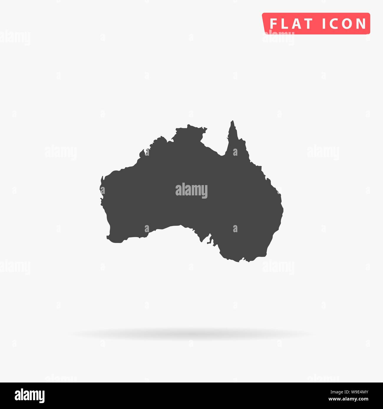 Australia Map. Continent. Flat design style minimal vector illustration ...