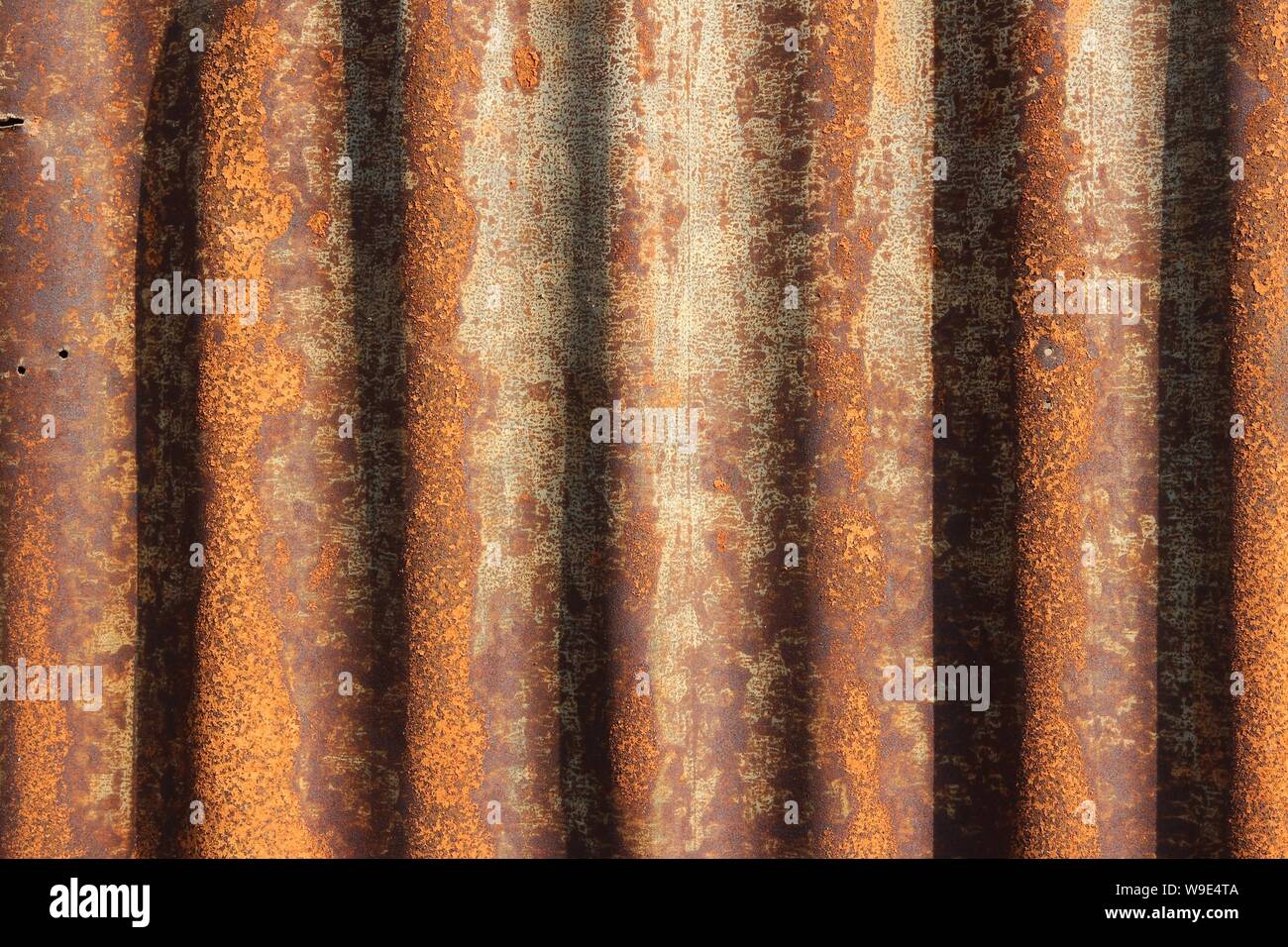 Metal background - retro style grungy corrugated steel tin texture ...