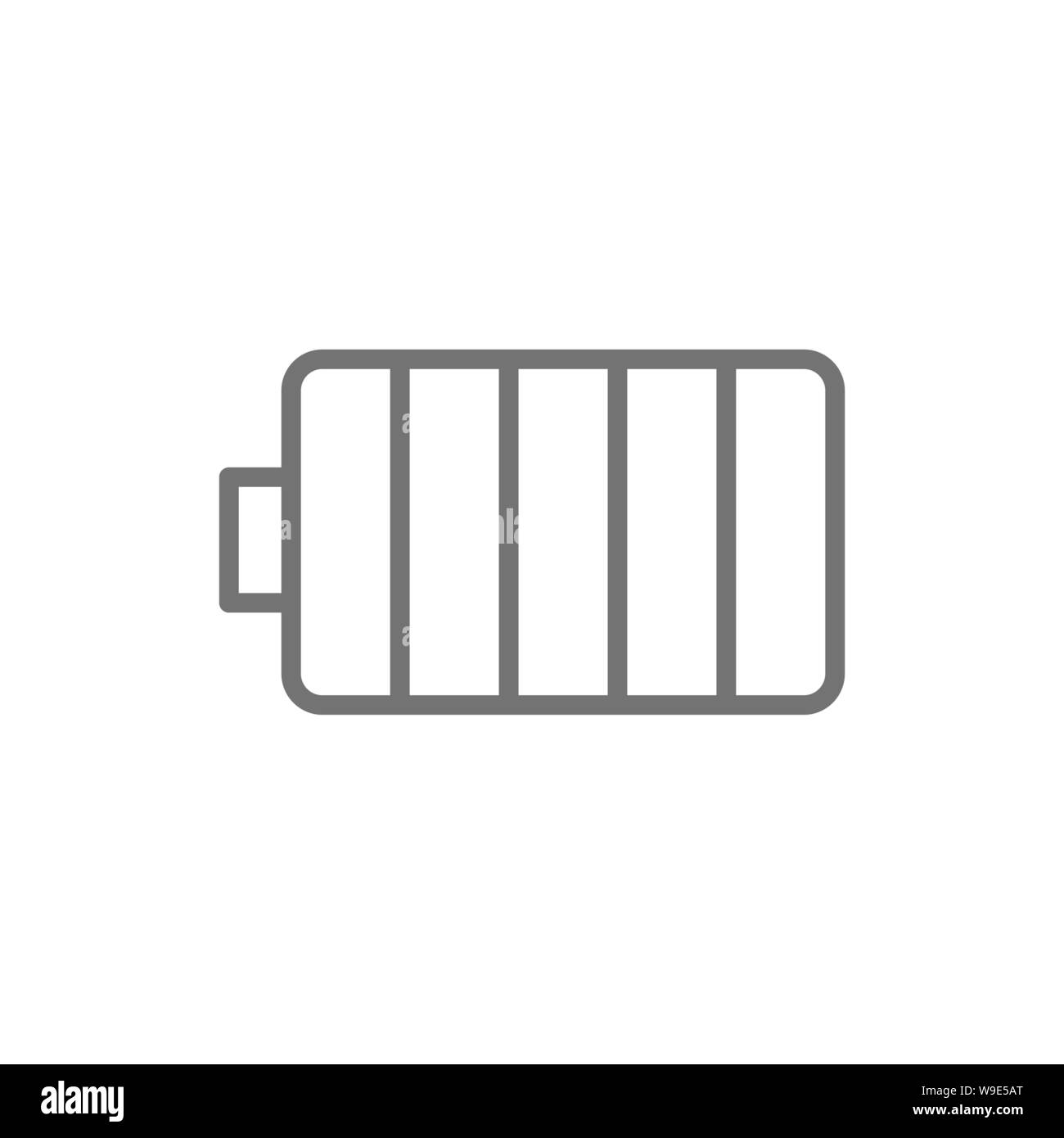 Electricity accumulator battery line icon. Isolated on white background ...