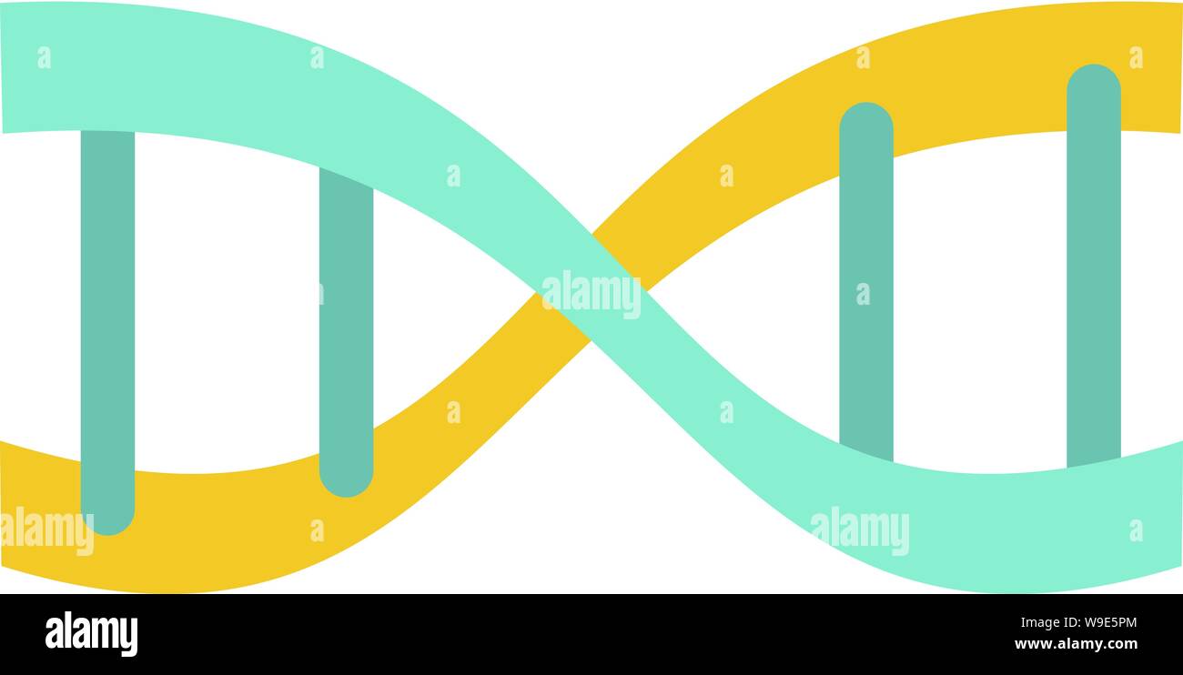 Yellow blue dna icon. Flat illustration of yellow blue dna vector icon ...