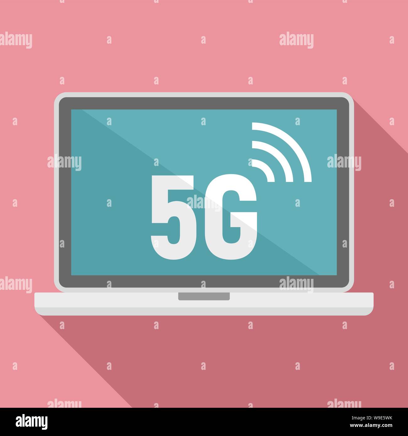 5G laptop icon. Flat illustration of 5G laptop vector icon for web ...
