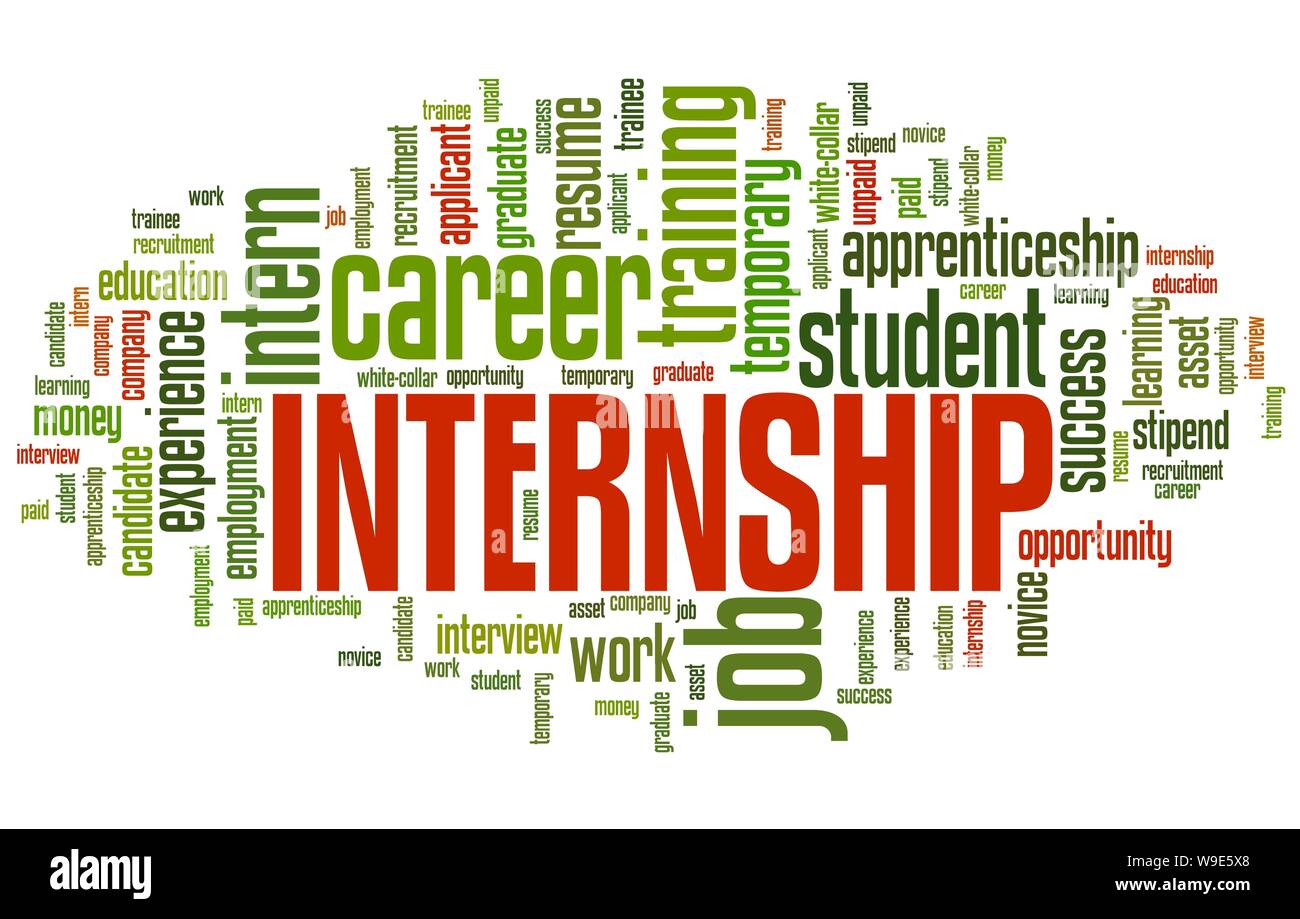 Internship - career issues and concepts word cloud illustration. Word ...