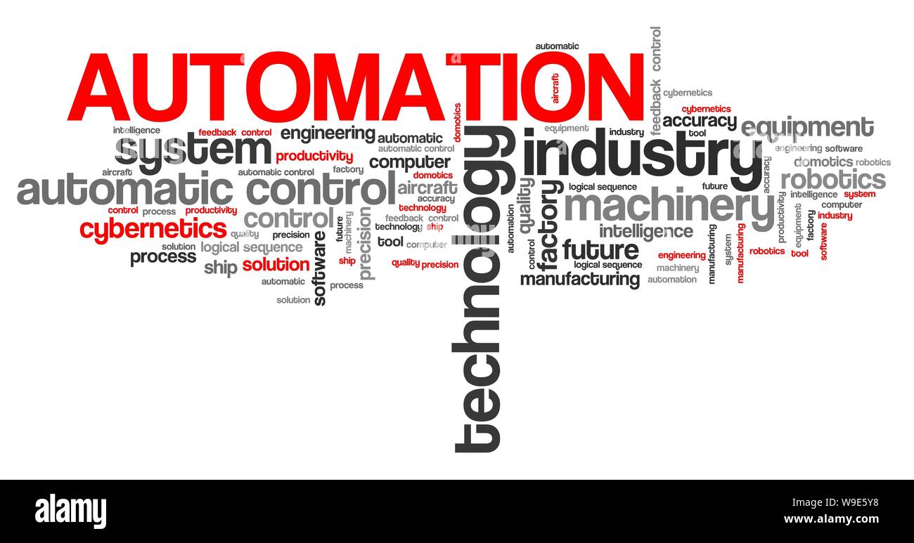 Automation industry issues and concepts word cloud illustration. Word ...
