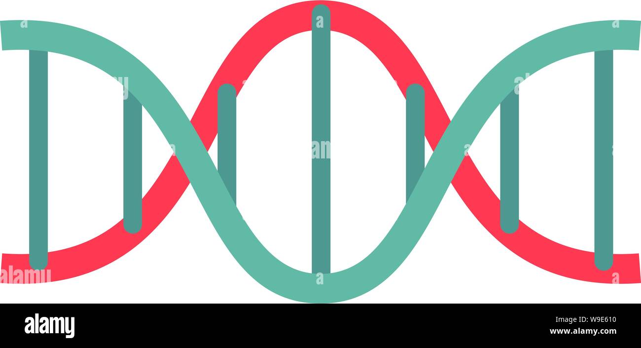 Red blue dna icon. Flat illustration of red blue dna vector icon for ...
