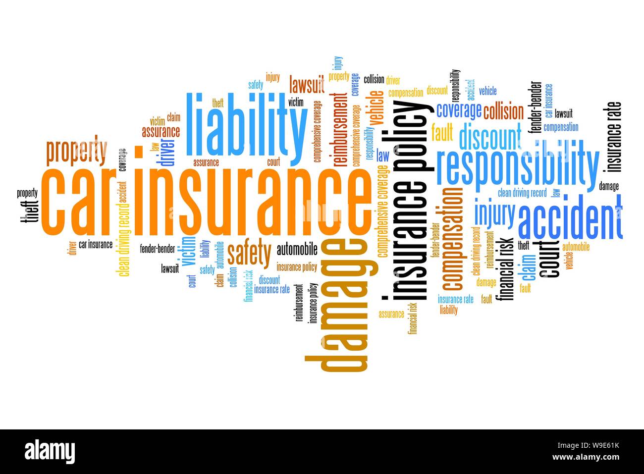 Car insurance policy concepts word cloud illustration. Word collage ...