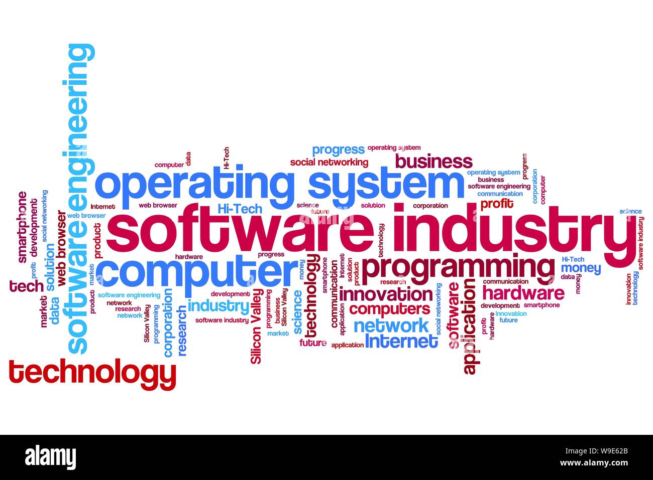 Software industry issues and concepts word cloud illustration. Word ...