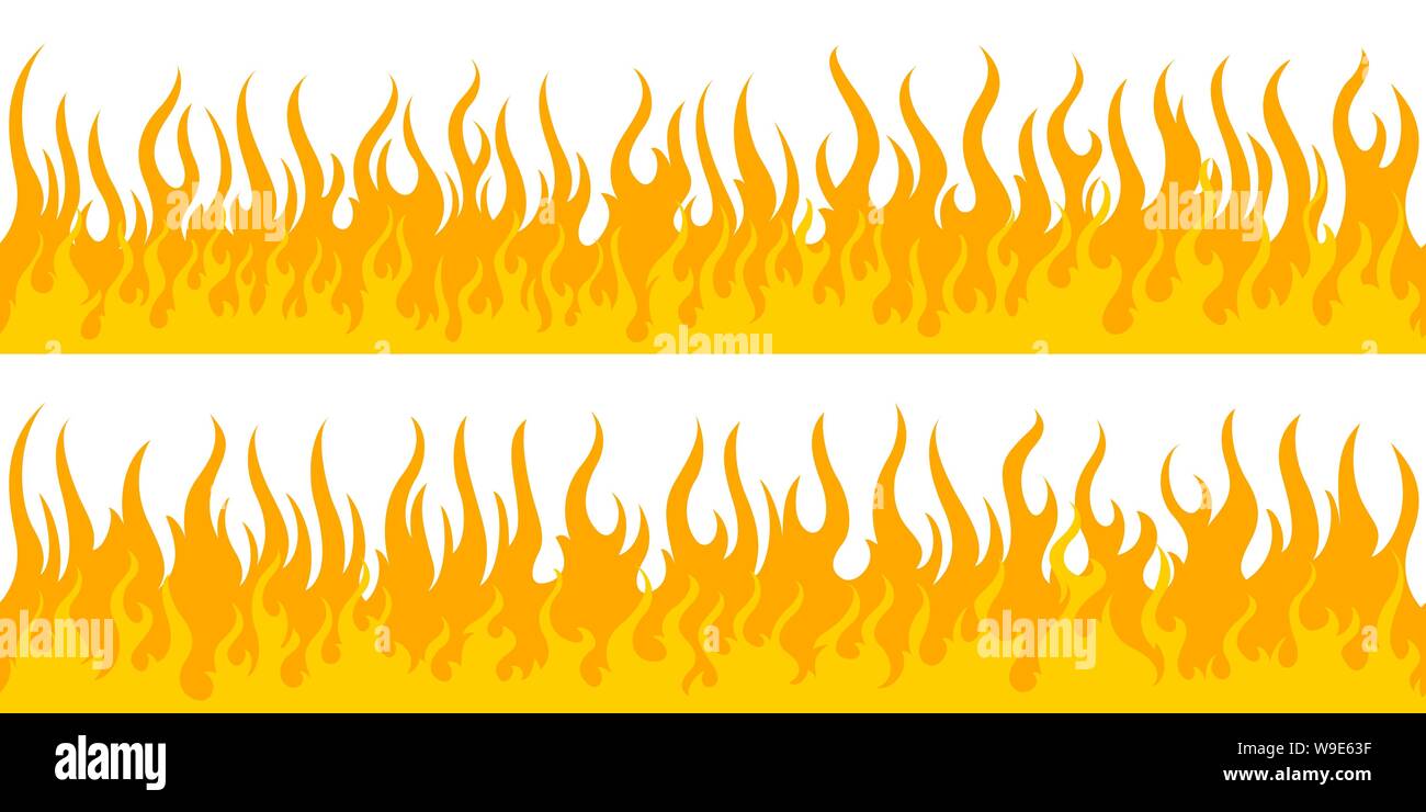 Seamless fire flames border hi-res stock photography and images - Alamy