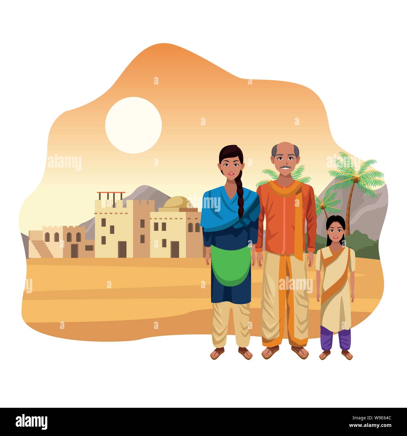 indian family india cartoon Stock Vector Image & Art - Alamy