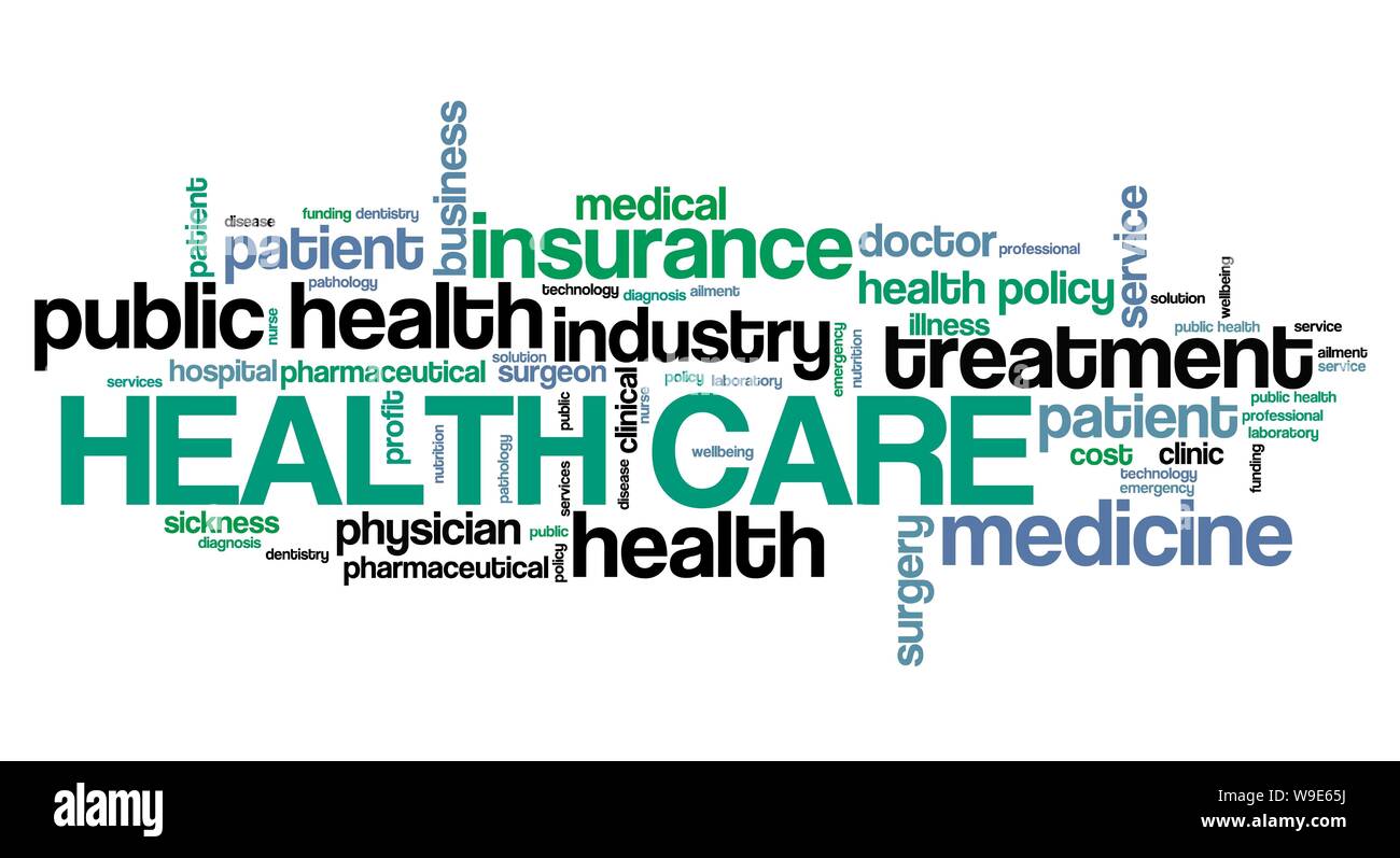 Health care issues and concepts. Word cloud sign Stock Photo - Alamy