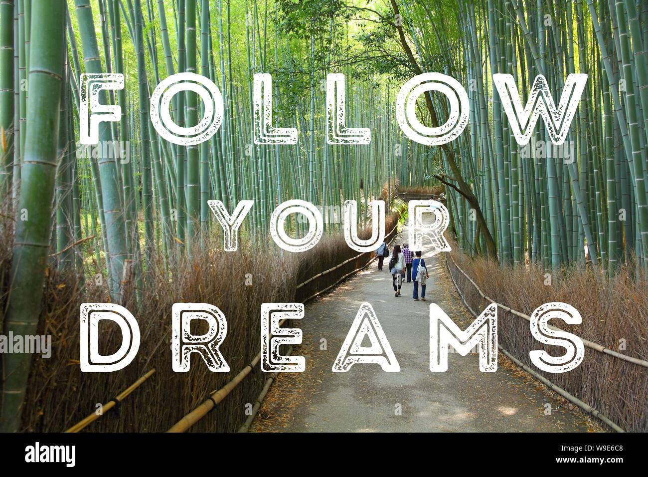 Motivational poster - follow your dreams. Inspirational slogan Stock ...