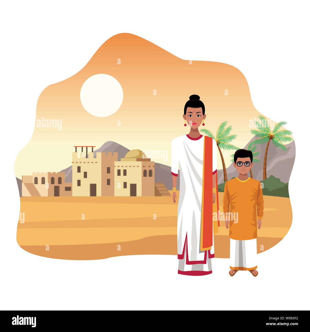 indian family india cartoon Stock Vector Image & Art - Alamy