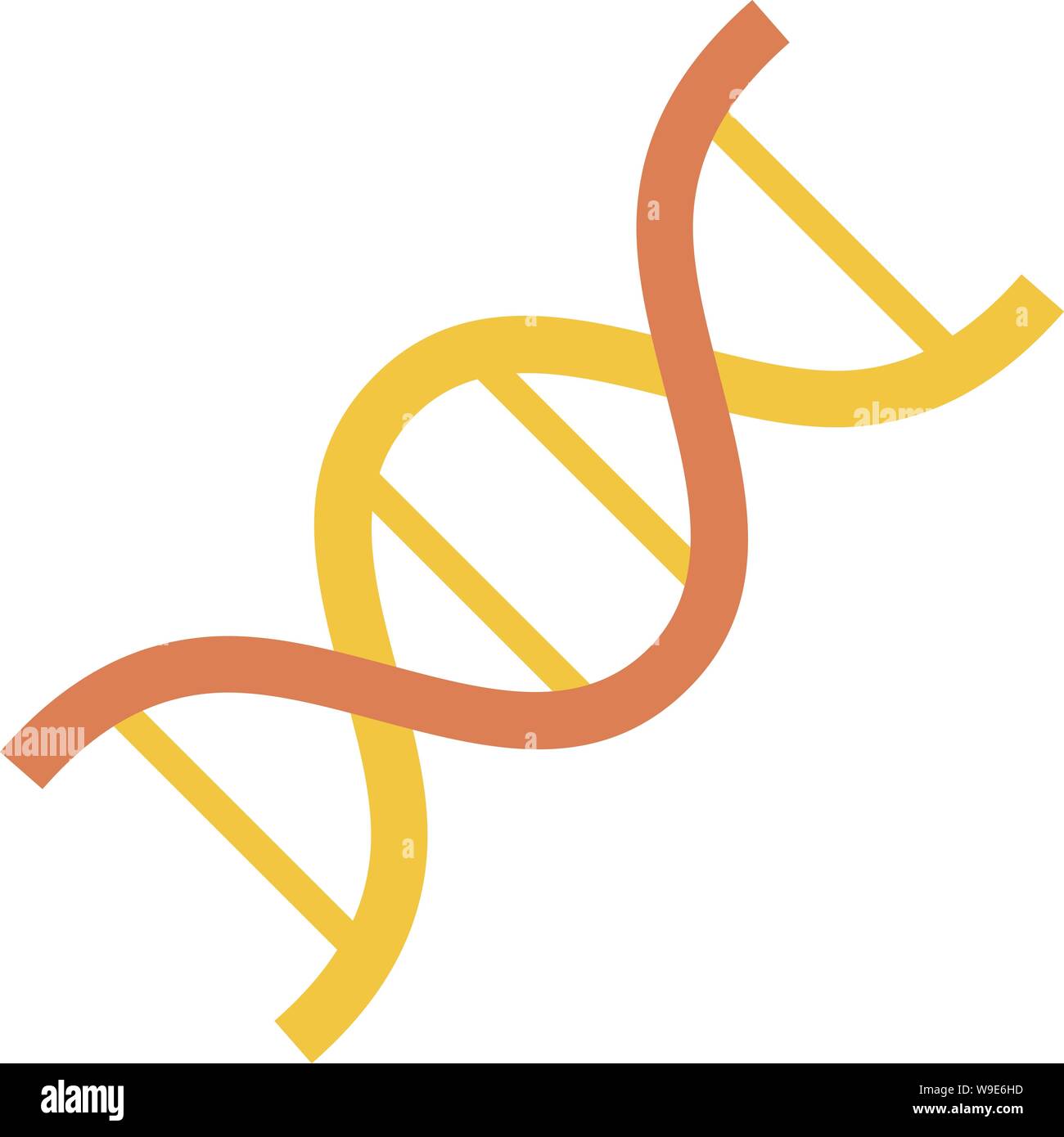 Red yellow dna icon. Flat illustration of red yellow dna vector icon ...