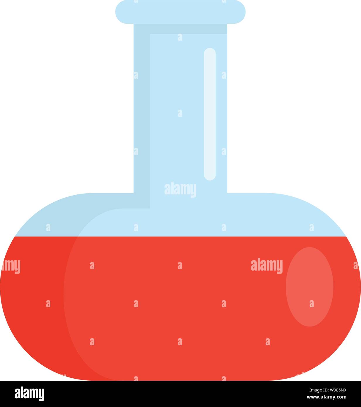 Red liquid flask icon. Flat illustration of red liquid flask vector ...