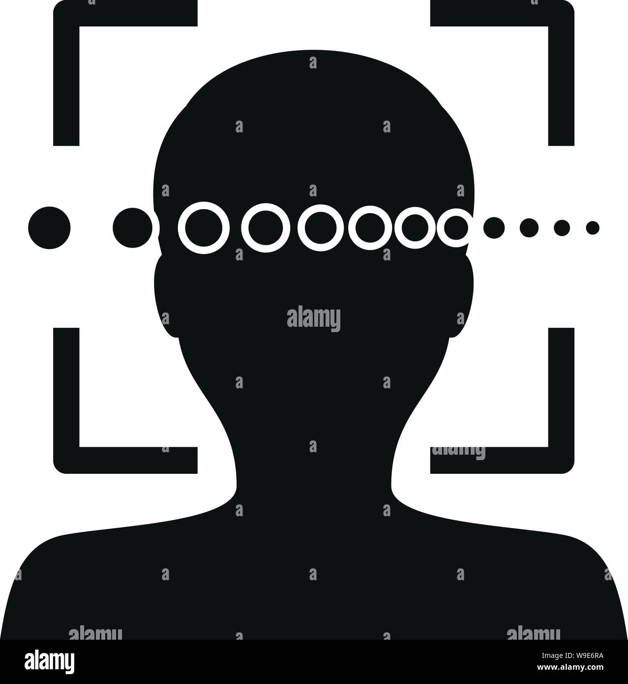 Loading face recognition icon. Simple illustration of loading face ...
