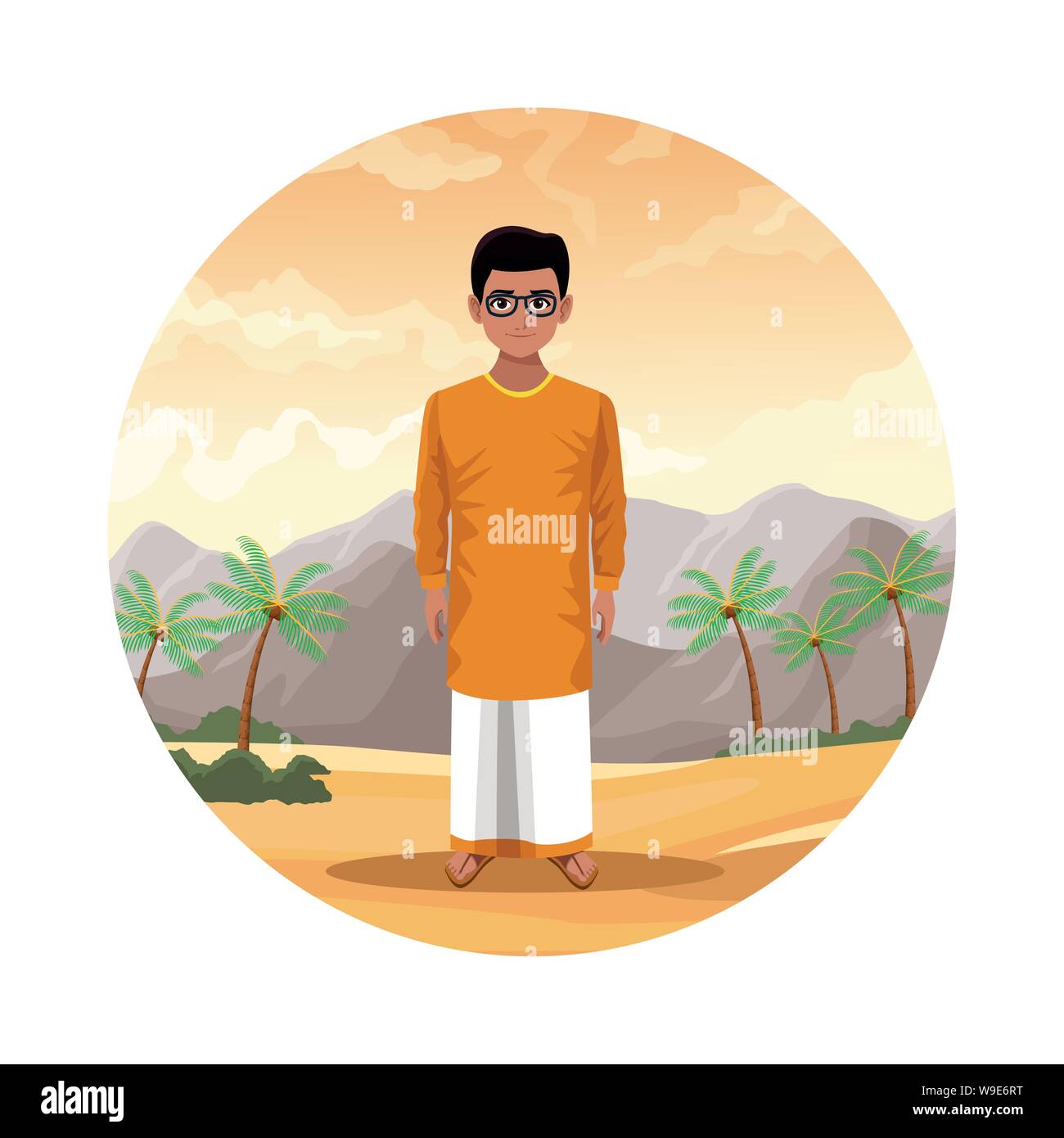 indian india man round icon cartoon Stock Vector Image & Art - Alamy