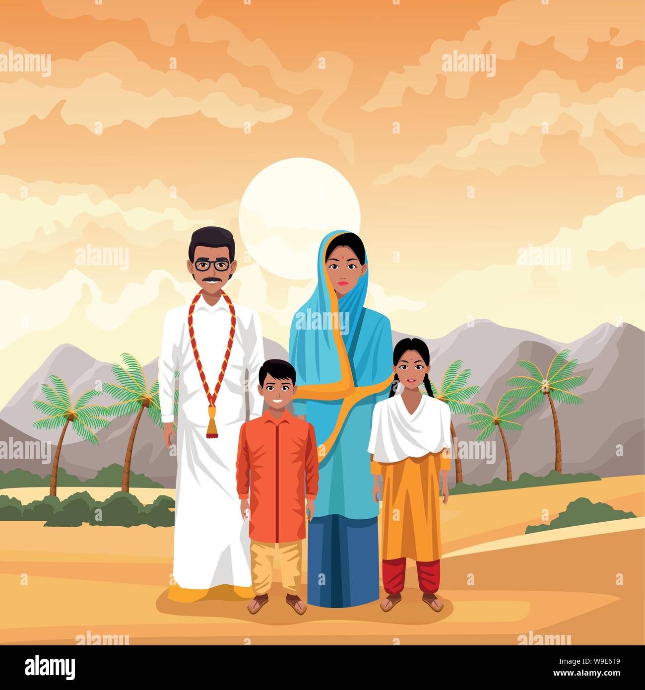 indian family india cartoon Stock Vector Image & Art - Alamy
