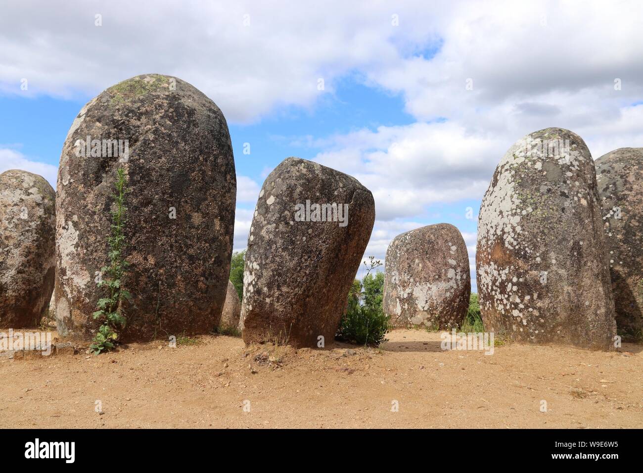 Almendres Cromlech - Neolithic-era megalith monument in Portugal Stock ...