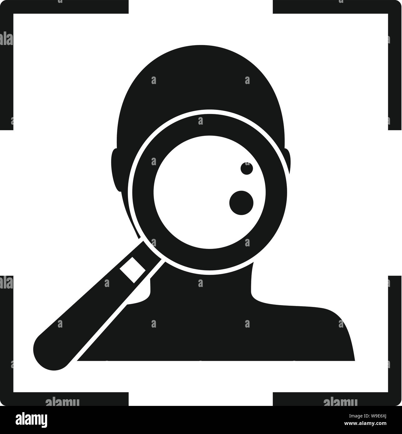 Search face scan icon. Simple illustration of search face scan vector ...
