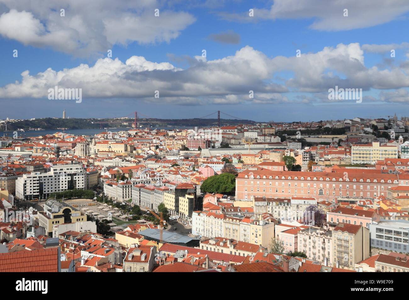 Lisbon cityscape in Portugal. City view from a miradouro (viewpoint ...