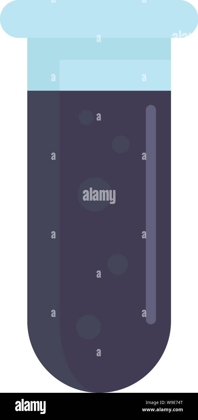 Dark test tube icon. Flat illustration of dark test tube vector icon ...