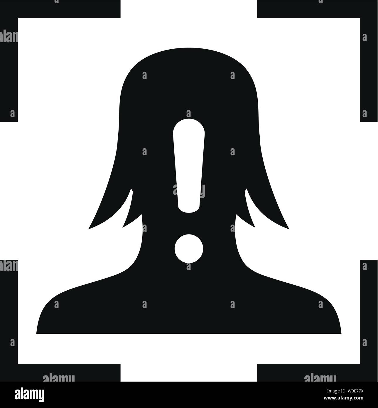 Face recognition alert icon. Simple illustration of face recognition ...
