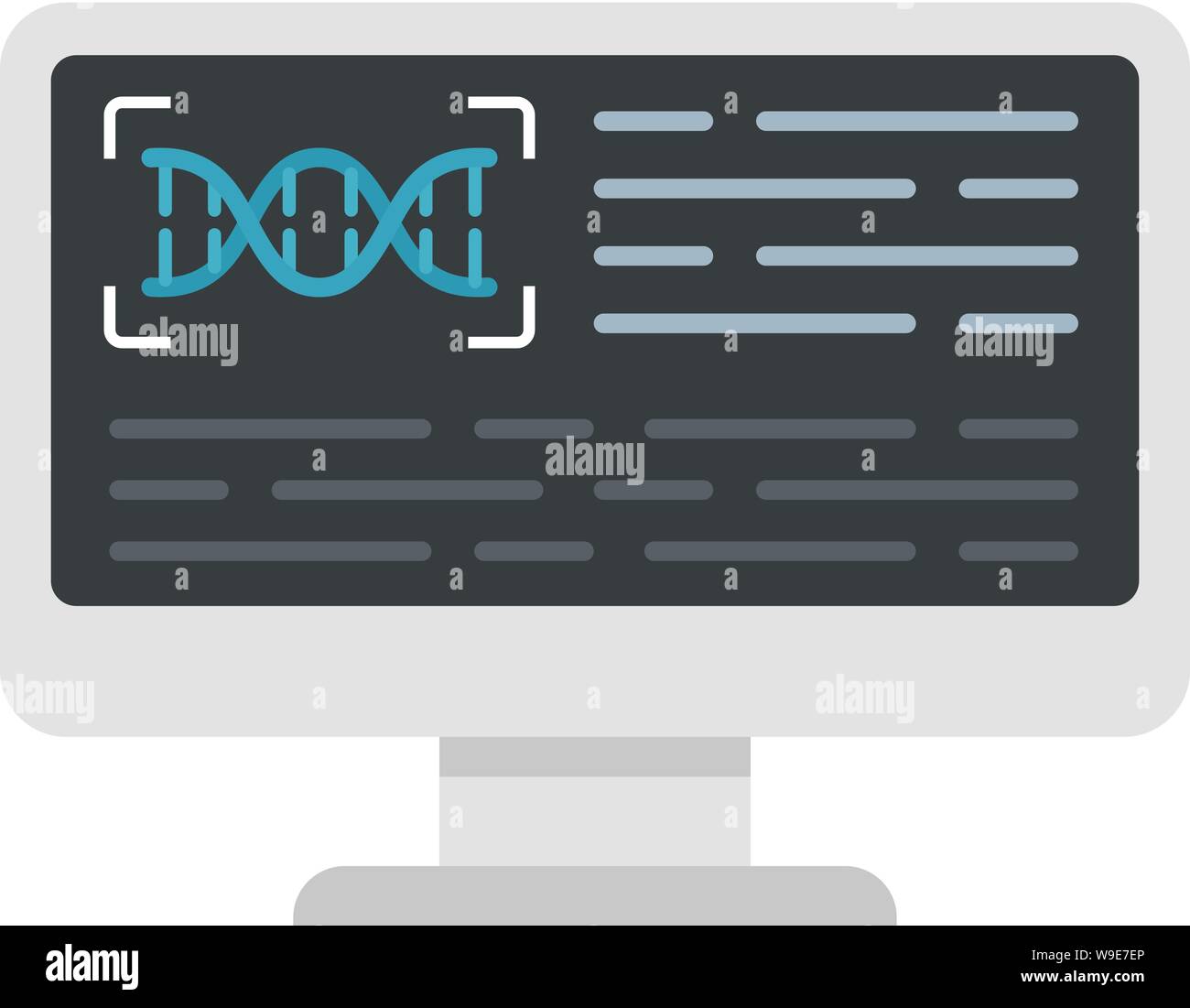 Monitor genetic lab icon. Flat illustration of monitor genetic lab ...