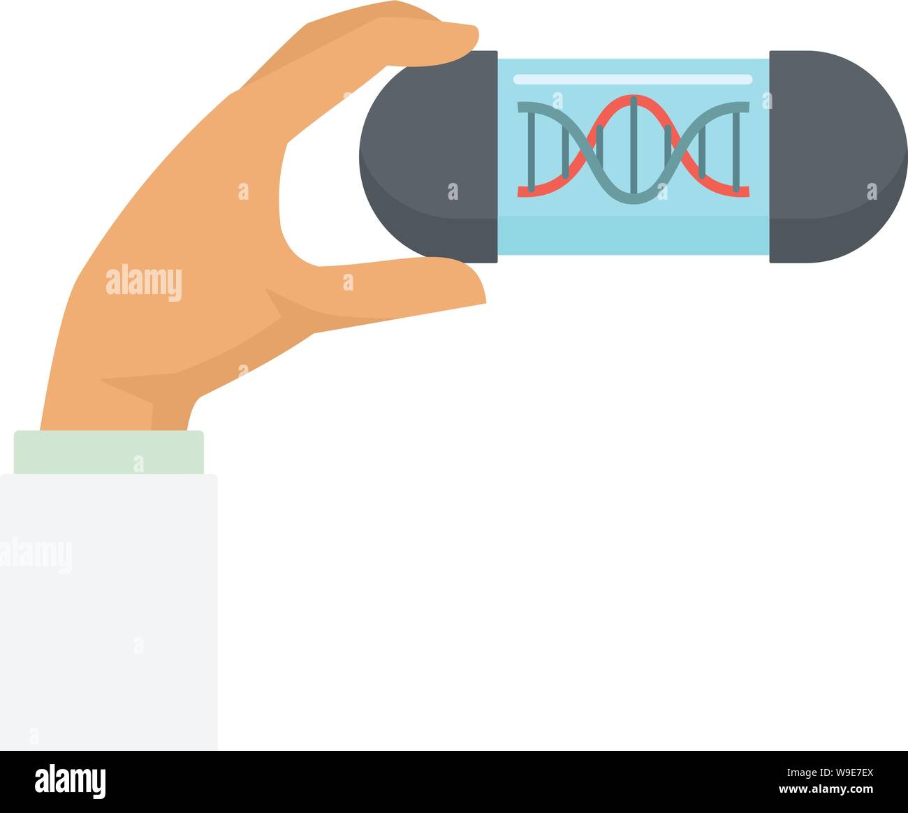 Lab dna capsule icon. Flat illustration of lab dna capsule vector icon ...