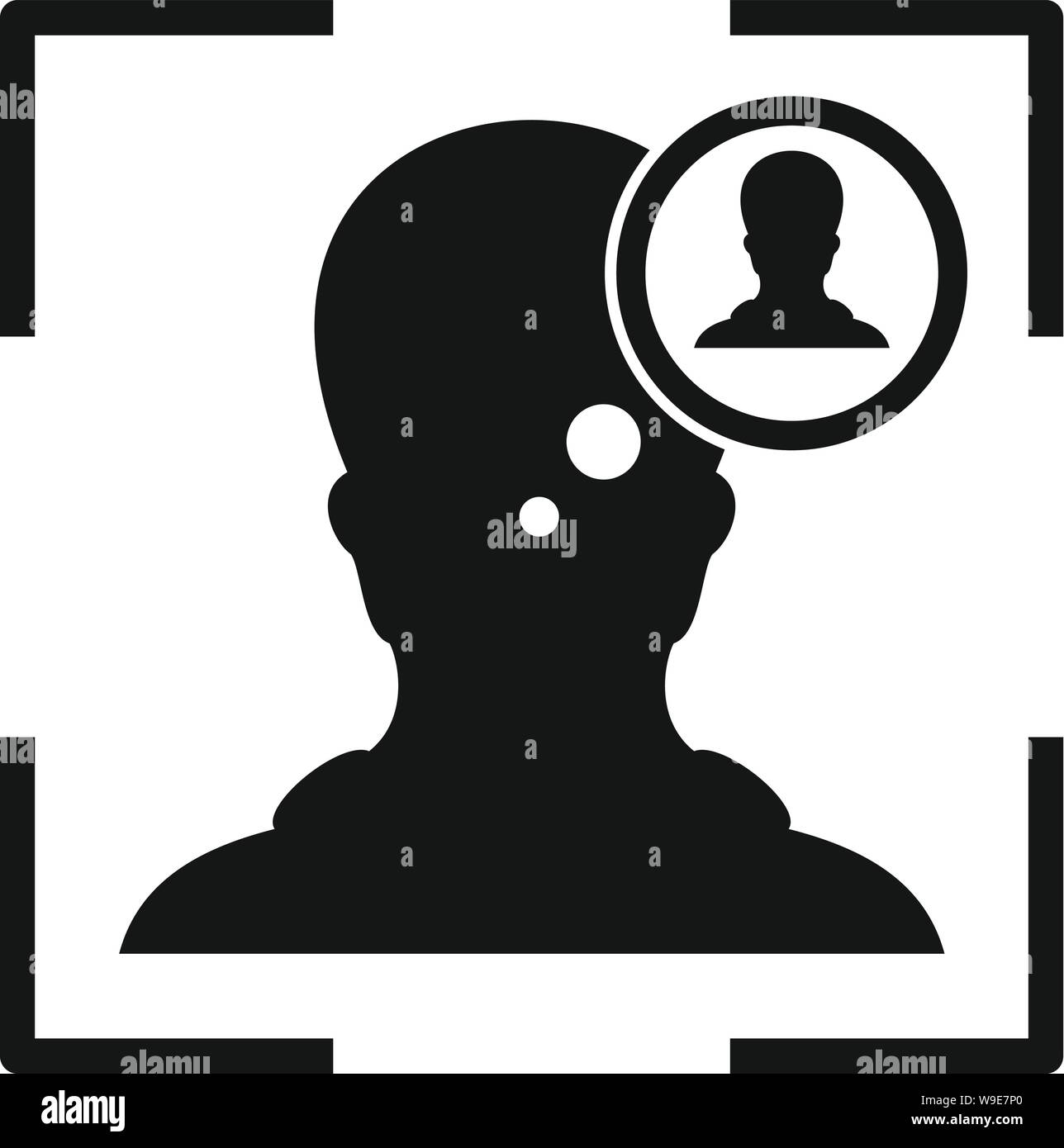 Man Recognition Face Icon Simple Illustration Of Man Recognition Face